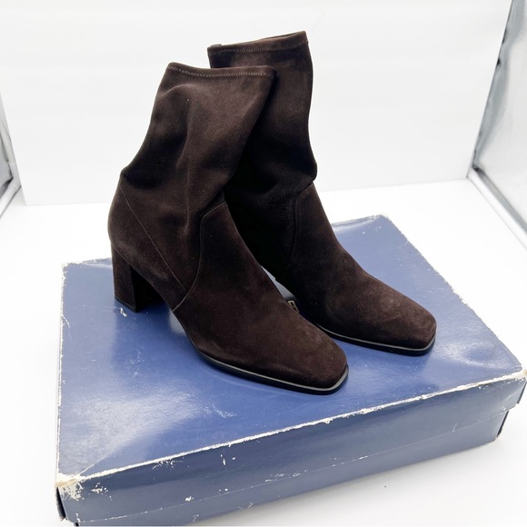 Stuart Weitzman | Shoes | Nib Stuart Weitzman Mid Calf Suede Square Toe ...